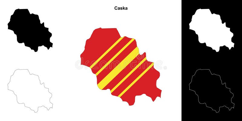 Caska outline map stock vector. Illustration of empty - 334727276