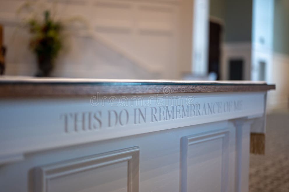 Casket Table with Text in Funeral Rooom Stock Photo - Image of concept ...