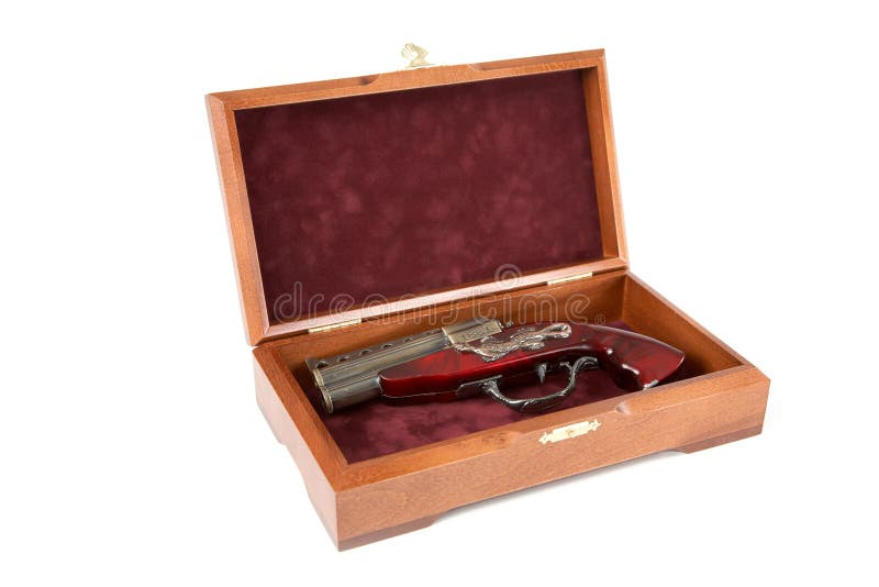 Casket with a toy pistol stock photo. Image of custody - 13164866