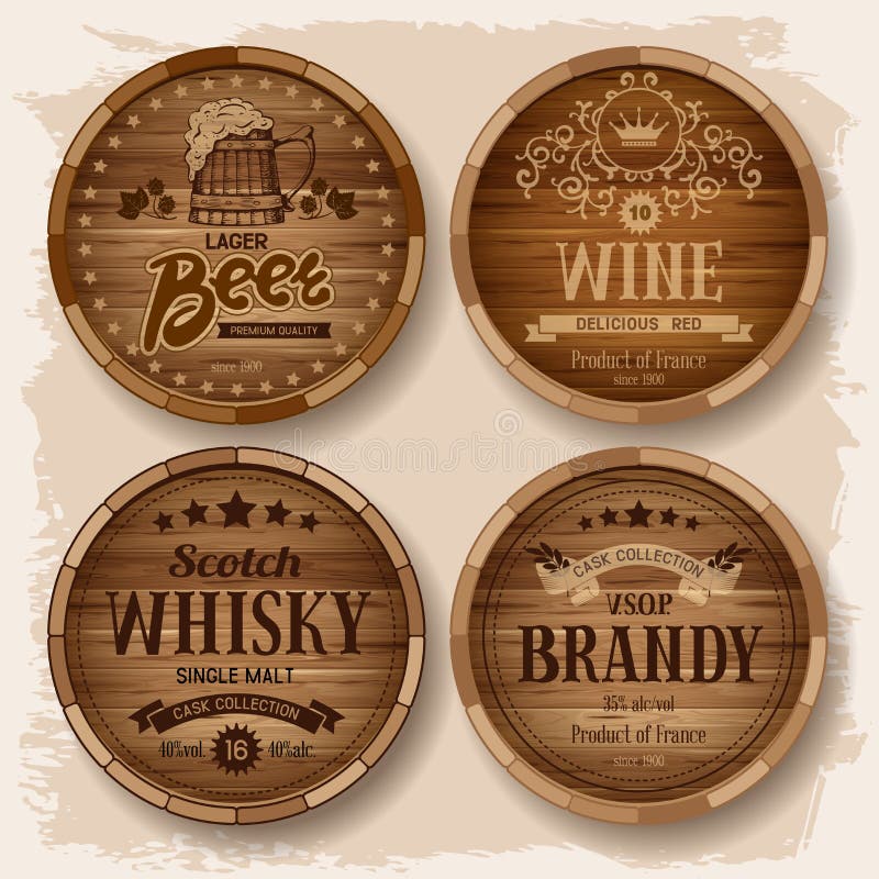 Vintage alcohol labels set stock vector. Illustration of engraving ...