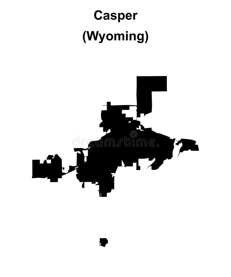 Casper outline map stock vector. Illustration of territory - 357626110