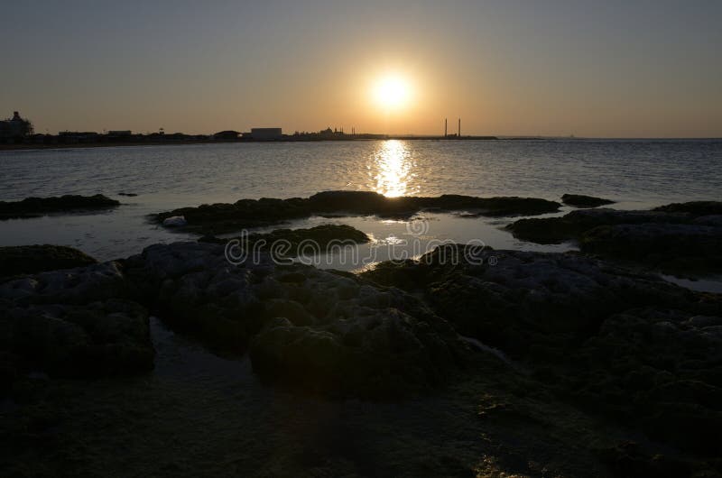 Shore of the Caspian Sea. stock photo. Image of wave - 18809318