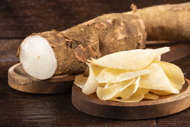 Cassava Fried - Manihot Esculenta. Top View Stock Photo - Image of ...