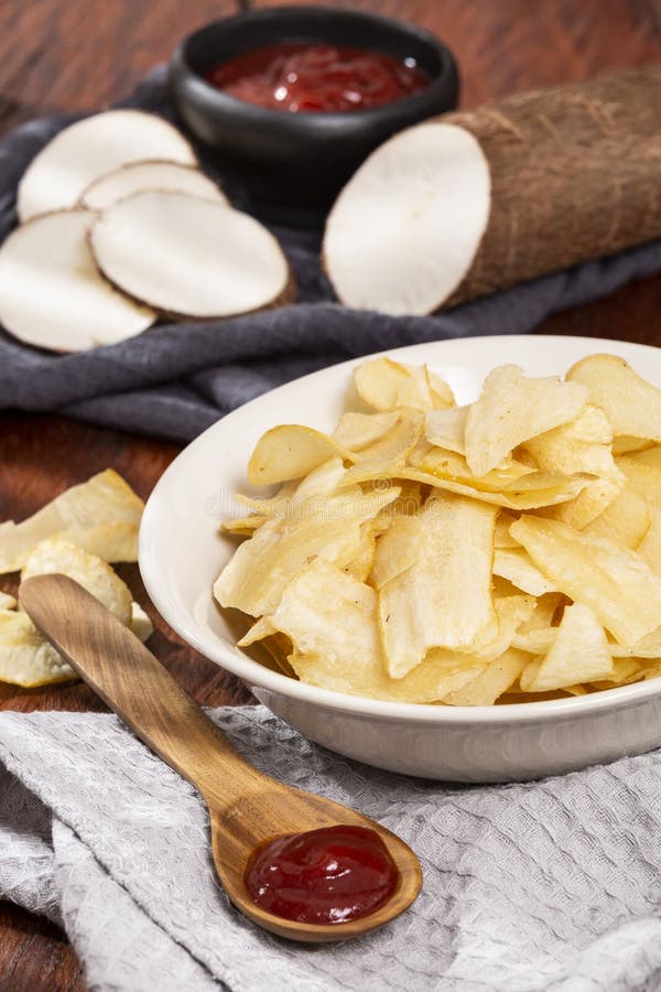 Cassava Manioc Esculenta Snacks Fried Yuca Flakes Stock Image - Image ...
