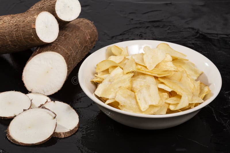 Cassava Manioc Esculenta Snacks Fried Yuca Flakes Stock Photo - Image ...