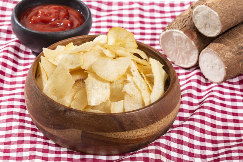 Cassava Manioc Esculenta Snacks Fried Yuca Flakes Stock Photo - Image ...