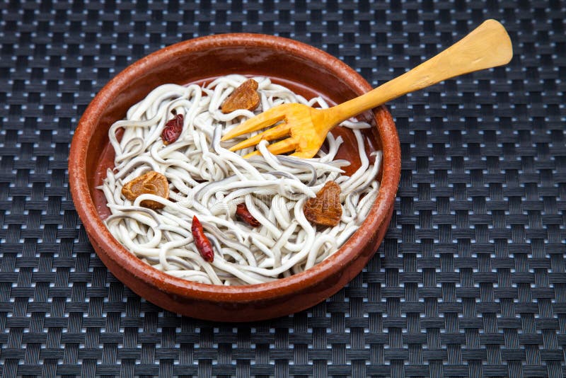 Casserole of elvers stock image. Image of freshness, fish - 49716609