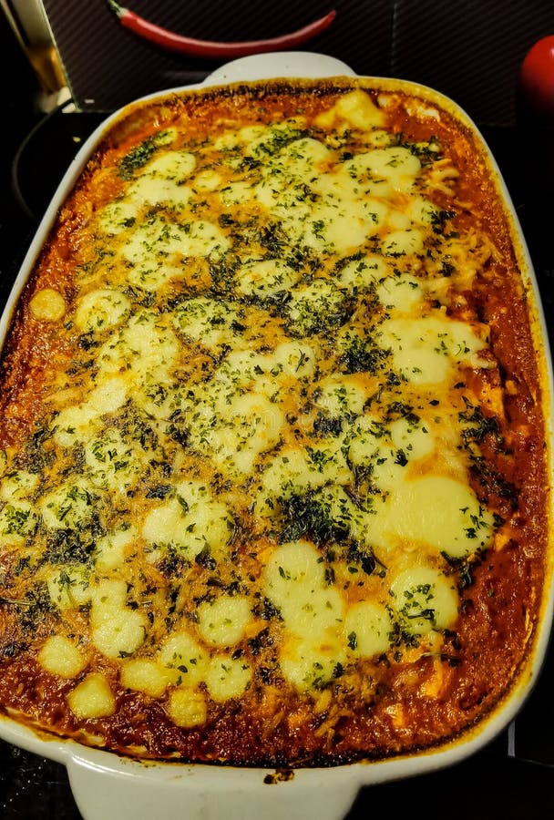 Casserole with Gratinated Cheese Stock Image - Image of meat, meal ...
