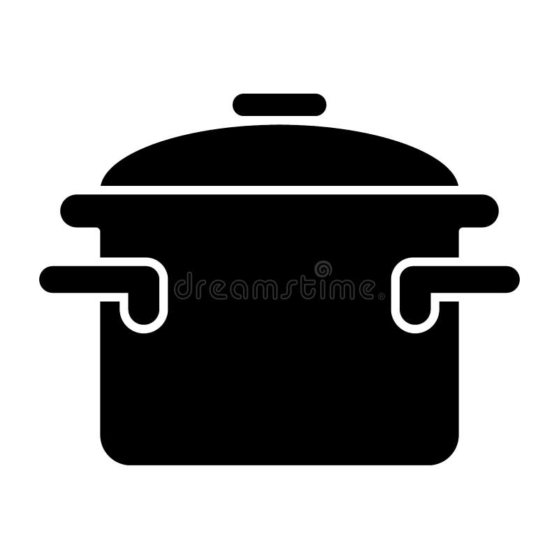 Casserole with Handles Solid Icon. Cooking Pan Vector Illustration ...