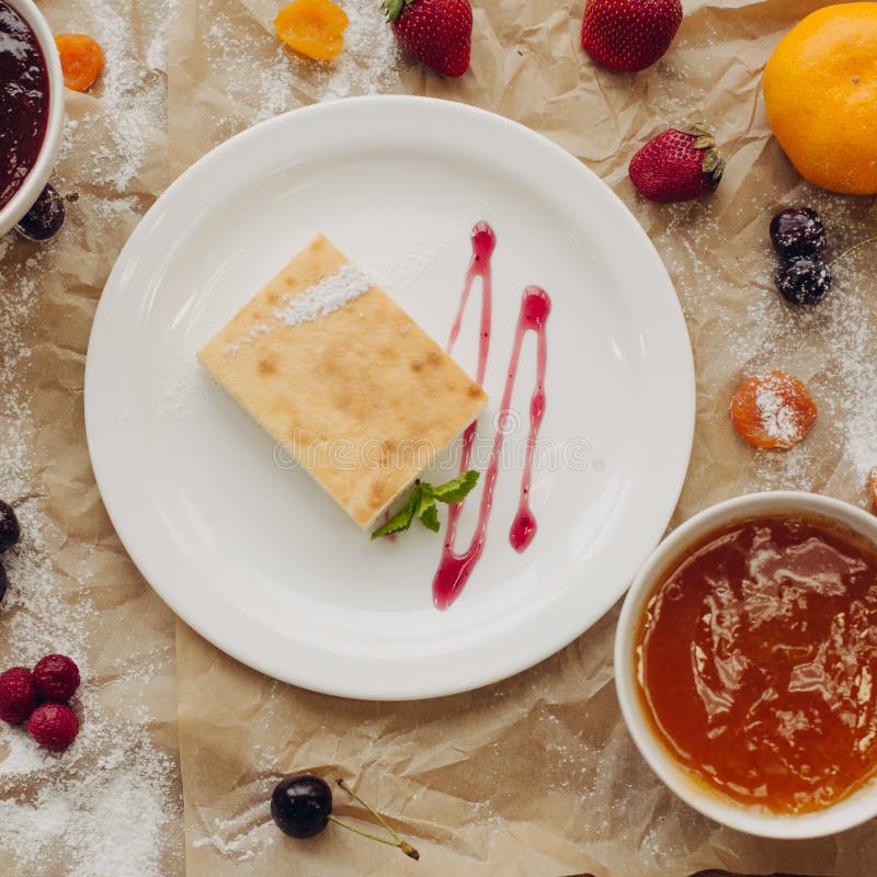 Casserole on Parchment Background, Square Crop, Flat Lay, Top View ...