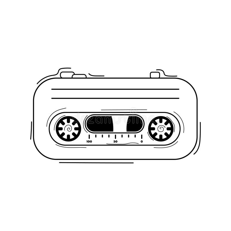 Cassette Black Vector. Vintage Cassette Player Vector. Vector Set of ...
