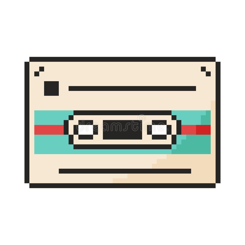 Cassette Icon. Pixel Art Object in 8 Bit Style. Retro 80s,90s Video ...