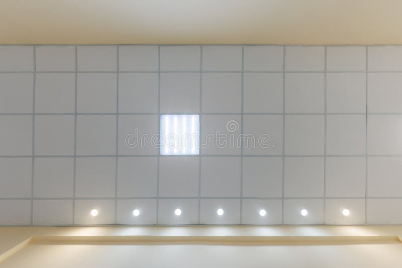 Cassette Stretched or Suspended Ceiling with Square Halogen Spots Lamps ...