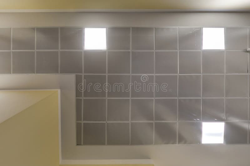 Cassette Stretched or Suspended Ceiling with Square Halogen Spots Lamps ...