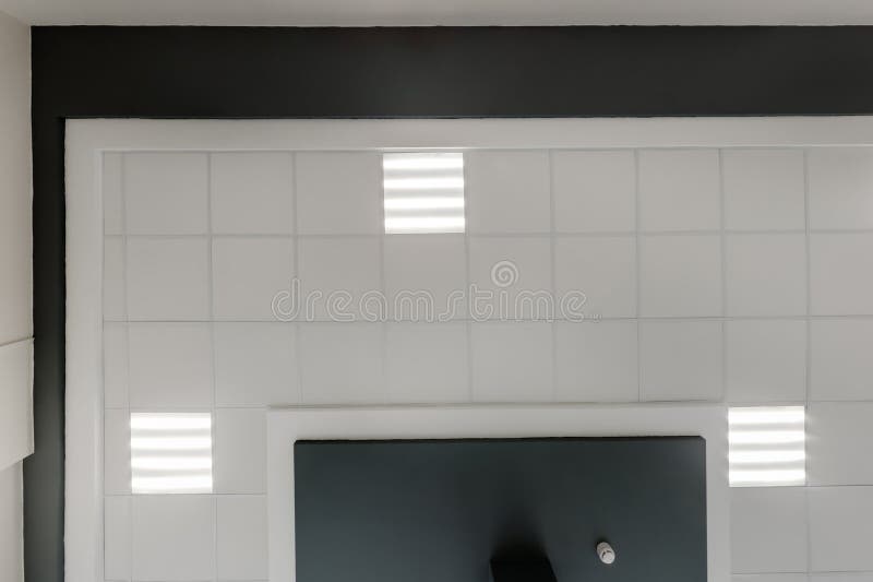 Cassette Stretched or Suspended Ceiling with Square Halogen Spots Lamps ...