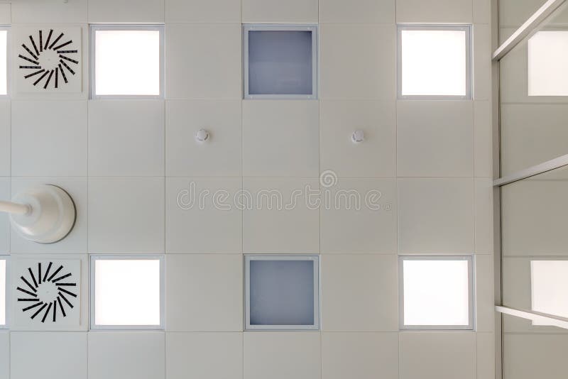 Cassette Stretched or Suspended Ceiling with Square Halogen Spots Lamps ...