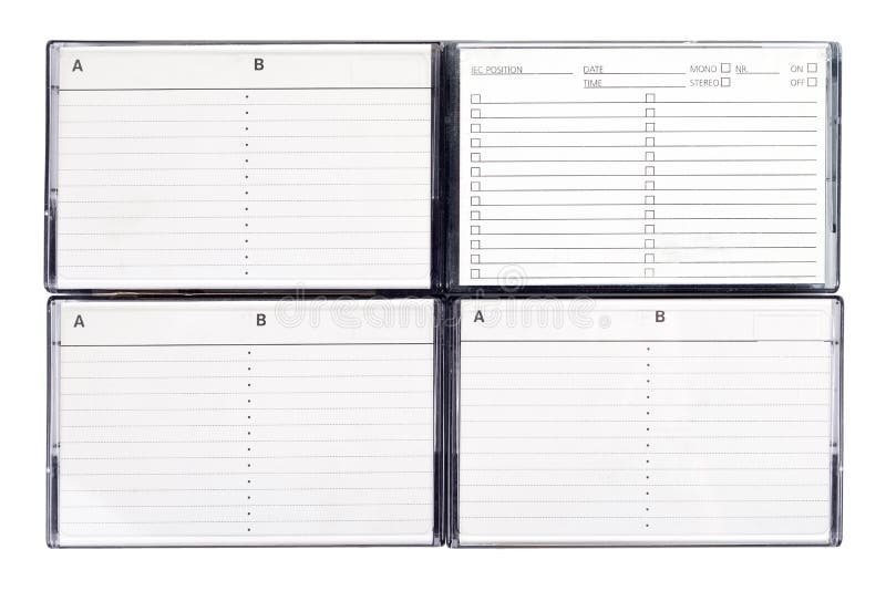 4 Cassette Tape Boxes, Cases, Blank Empty a and B Side Titles ...