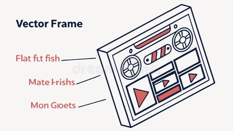Cassette Tape with Digital Labels, Retro Tech Frame, Vector Design ...