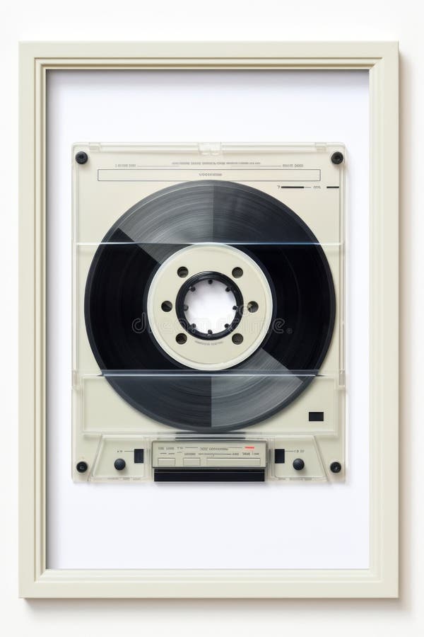 A Cassette Tape is Displayed in a White Frame Stock Illustration ...