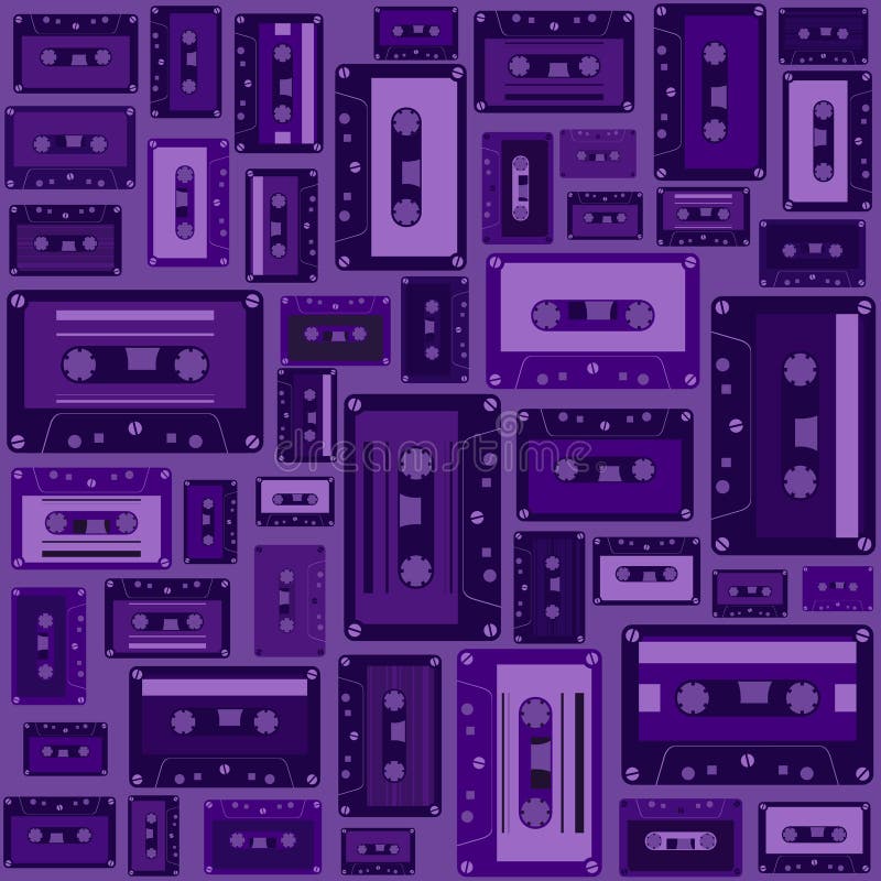 Cassette tape pattern. stock vector. Illustration of repeat - 25176759