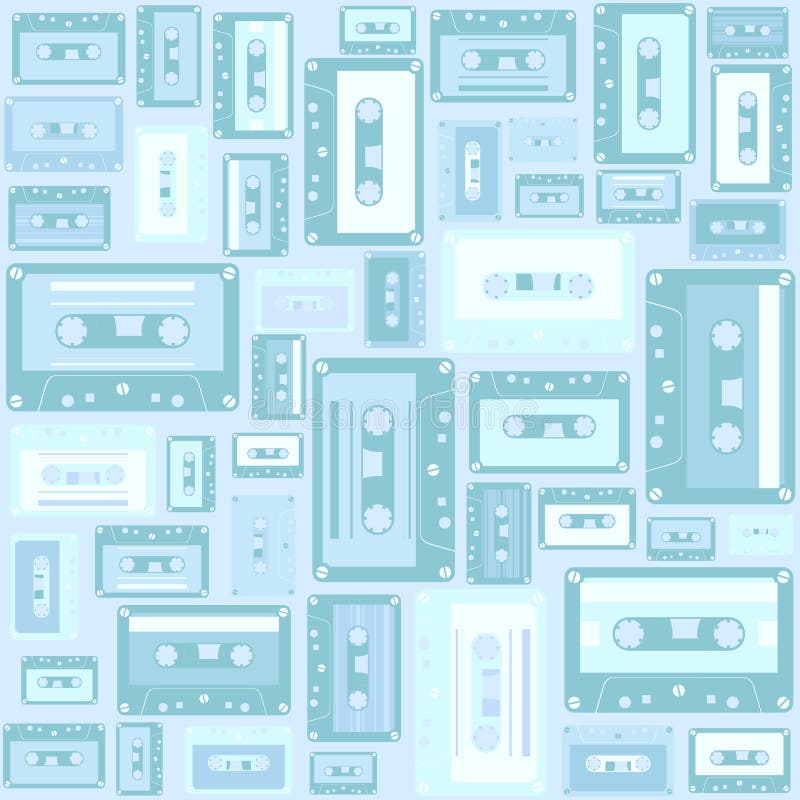 Cassette Tape Seamless Pattern Stock Illustration - Illustration of ...