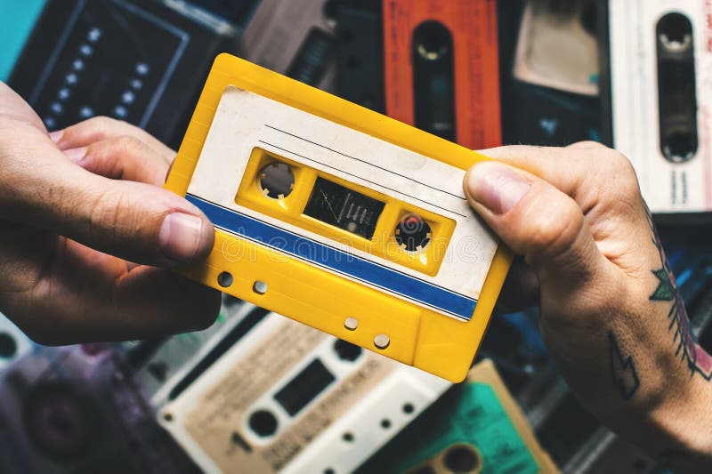 Cassette Tape Vintage Style Collection Stock Photo - Image of record ...