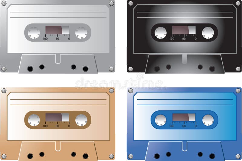 Cassette Tapes In Various Colors Stock Vector - Illustration of party ...