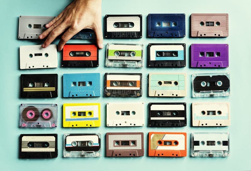 Cassette Tapes Vintage Style Collection Stock Photo - Image of tapes ...