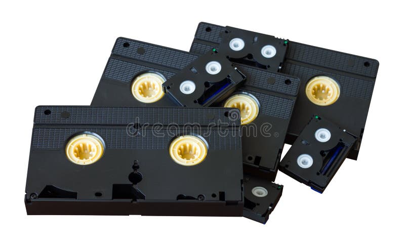 Cassette VHS to Mini DV. stock image. Image of blank - 69725043