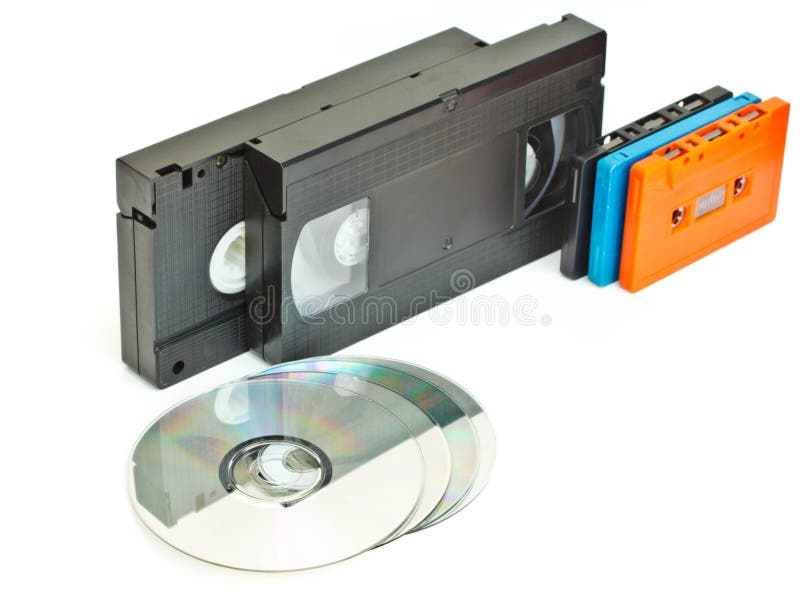 Media Storage Video Cassette Tapes Cd Dvd Mm Stock Image - Image of ...