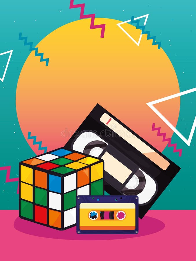 Retro 80s style stock illustration. Illustration of tape - 148985573
