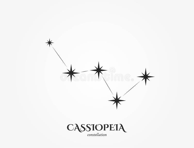 Cassiopeia Constellation. Astronomy and Stars Design Element. Vector ...