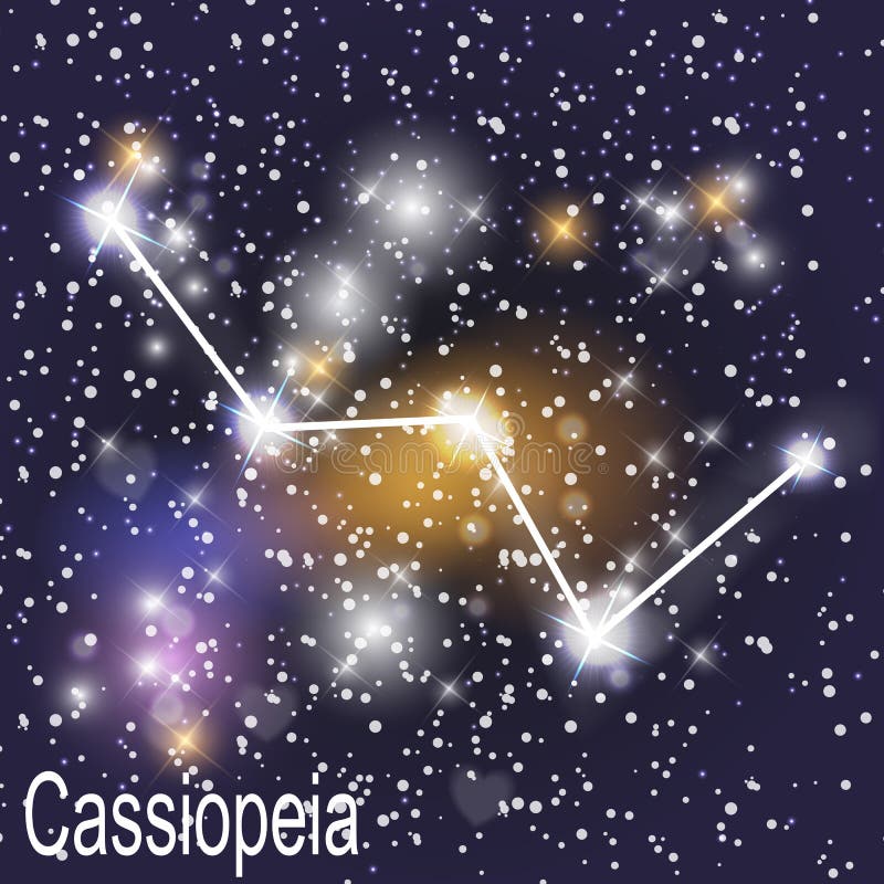 Cassiopeia Constellation with Beautiful Bright Stars on the Background ...