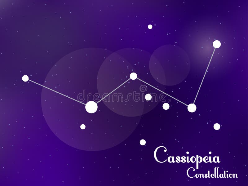 Cassiopeia Constellation. Starry Night Sky. Cluster of Stars, Galaxy ...