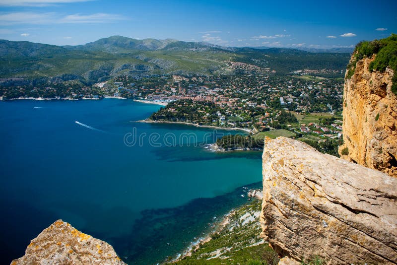 Cassis View from Route De Cretes Stock Image - Image of mountain ...