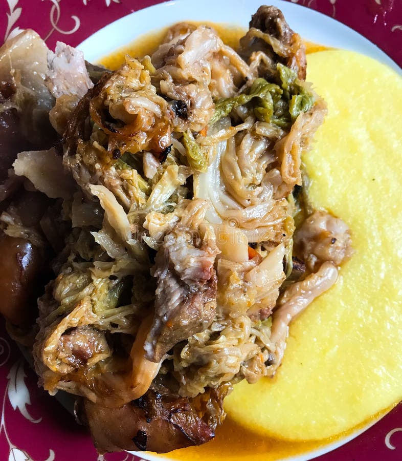 Cassoeula and polenta stock photo. Image of copper, cazzuola - 51418926