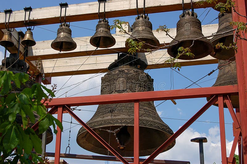 Cast bells in the belfry stock photo. Image of church - 84783576