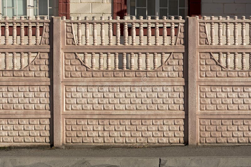 Cast concrete fence stock image. Image of garden, building - 201896051