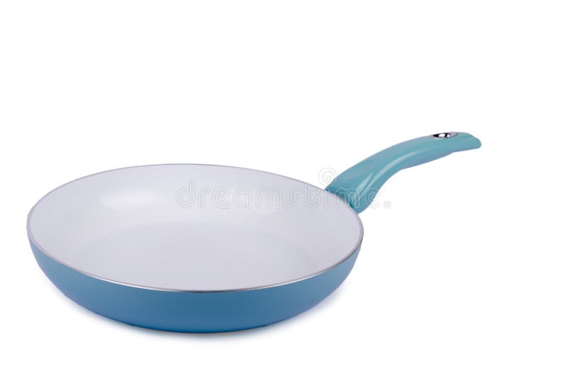 Cast frying pan on white stock image. Image of metal - 92774529