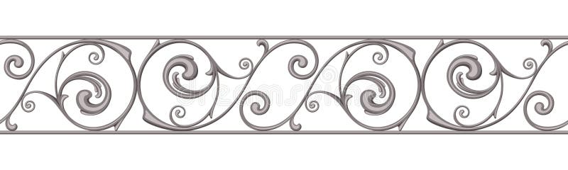 Vector Seamless Border in Victorian Style. Stock Vector - Illustration ...