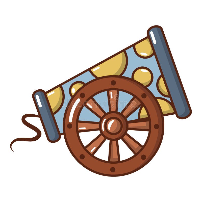 Cast-iron Cannon Icon, Cartoon Style. Stock Vector - Illustration of ...