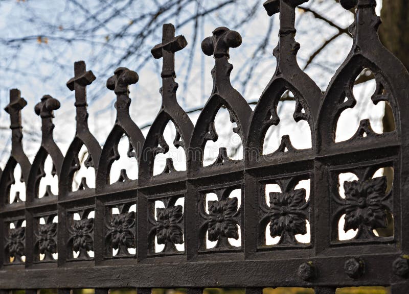 Cast iron gate stock photo. Image of architectural, cross - 106025508