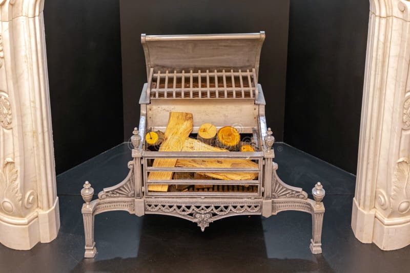 Cast Iron Grate Firebox stock photo. Image of retro - 256936904