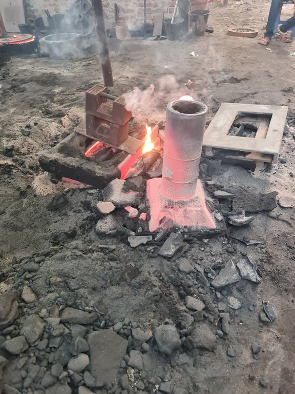 Cast Iron Making Process by Using Sand Mold Stock Photo - Image of sand ...
