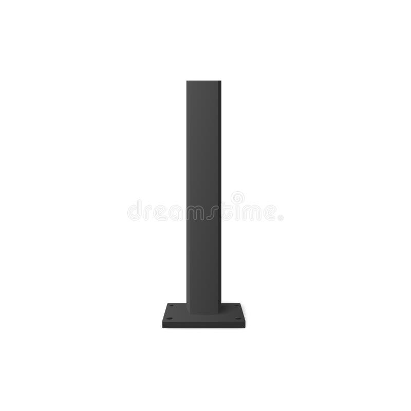 Cast-iron Pole with Base for Fastening Realistic Vector Illustration ...