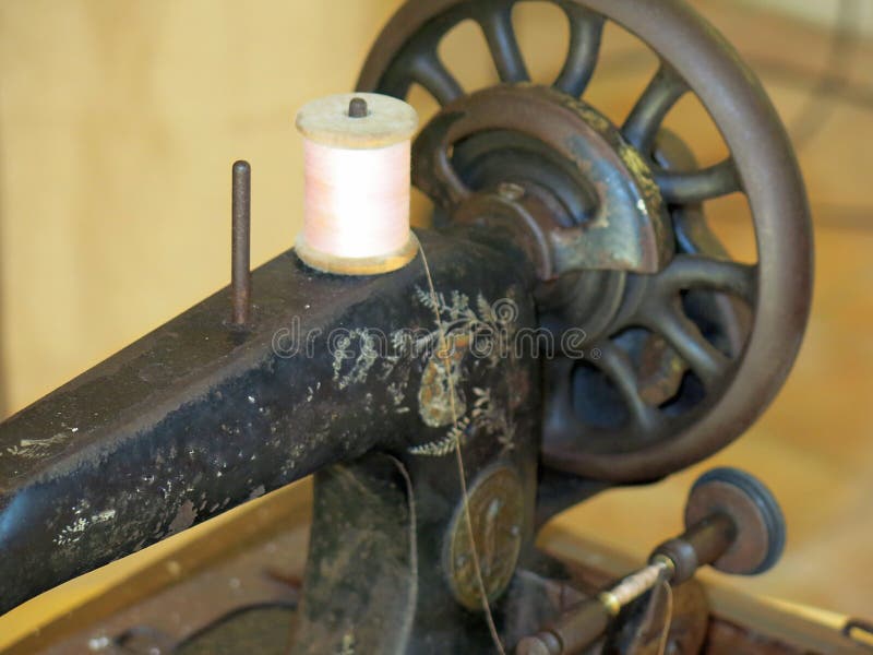Cast Iron Sewing Machine Sewing Stock Photo - Image of antique, retro ...