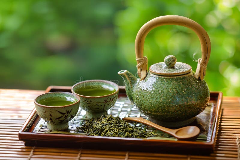 The Cast Iron Teapot is Ready To Make a Warm Cup of Green Tea Stock ...