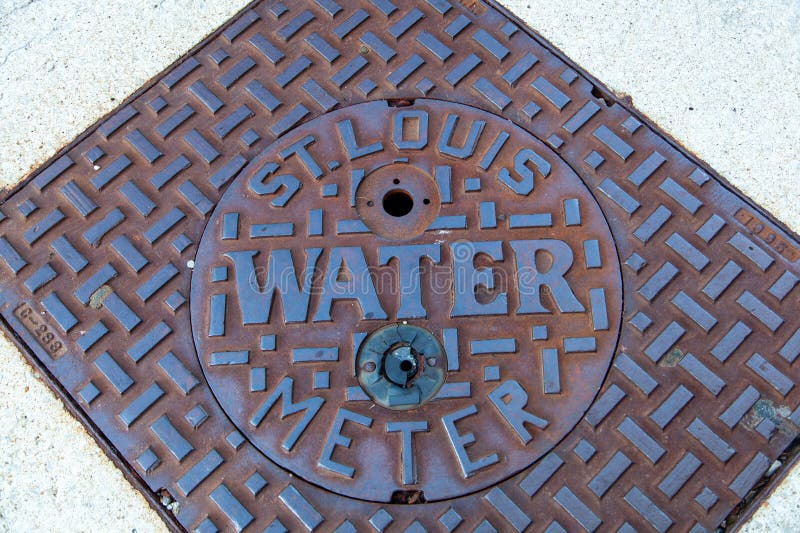 Cast Iron Water Meter Cover. Stock Image - Image of metal, ground ...