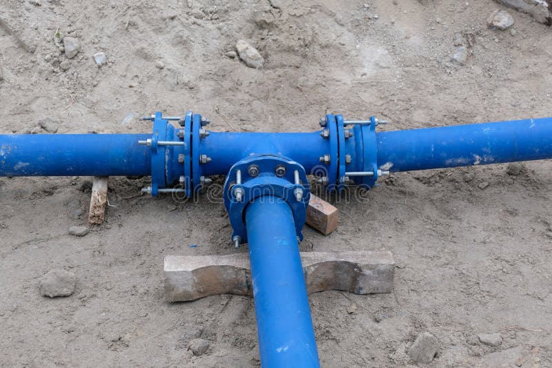 Cast Metal Pipe Connection with Flange Stock Image - Image of ...