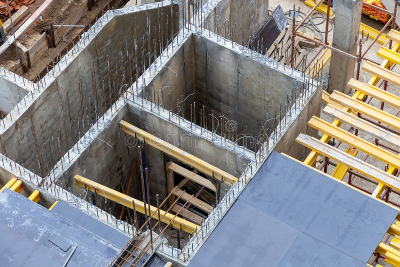 Cast-in-place Concrete. Construction of Monolithic Walls Stock Image ...